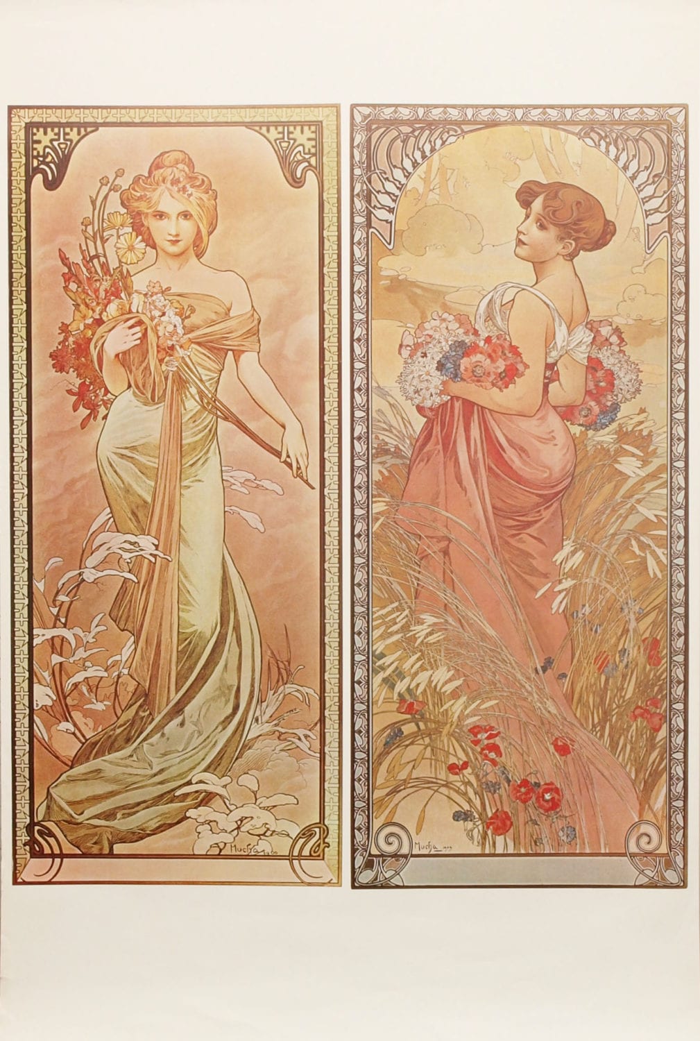Alphonse Mucha. Reprint 1972. Seasons: Spring/Summer - Posters60s.com